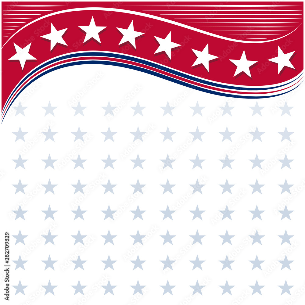 American flag symbols background with stars and empty white space for ...