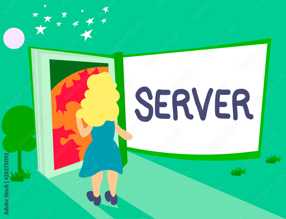 Handwriting text Server. Concept meaning computer program which manages access centralized ...