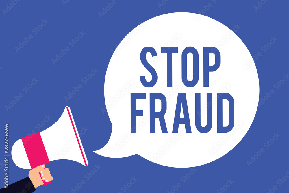 Text sign showing Stop Fraud. Conceptual photo campaign advices people ...