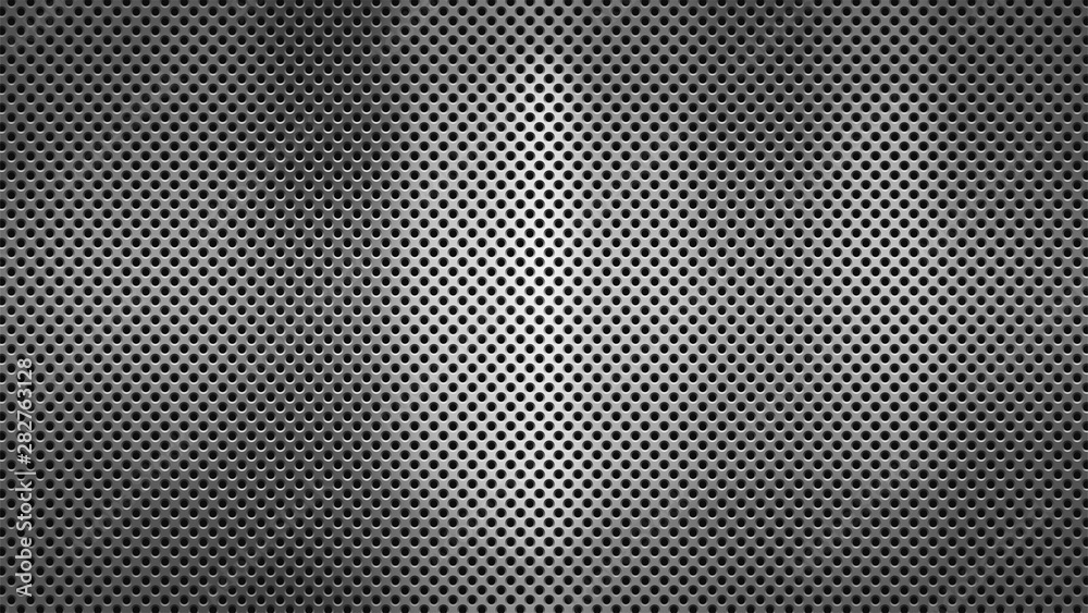 Perforated metal. Vector texture. Metallic color. Realistic ...