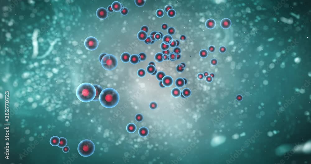 Cells Dividing on Electron Microscope hand camera motion cellular ...