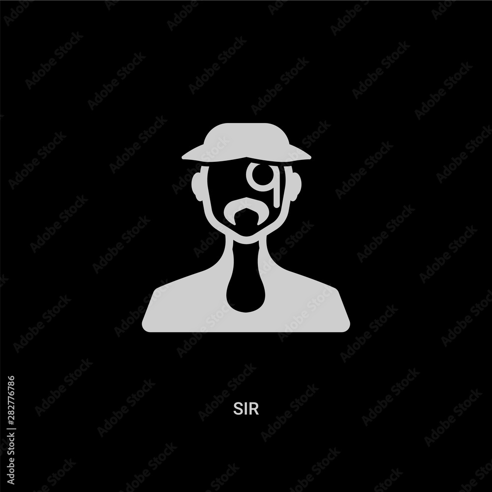 white sir vector icon on black background. modern flat sir from people ...