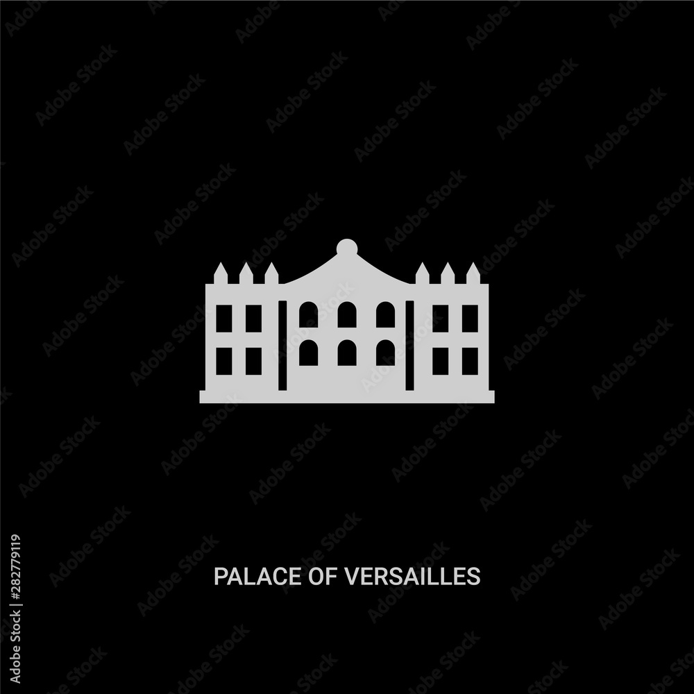 white palace of versailles vector icon on black background. modern flat ...