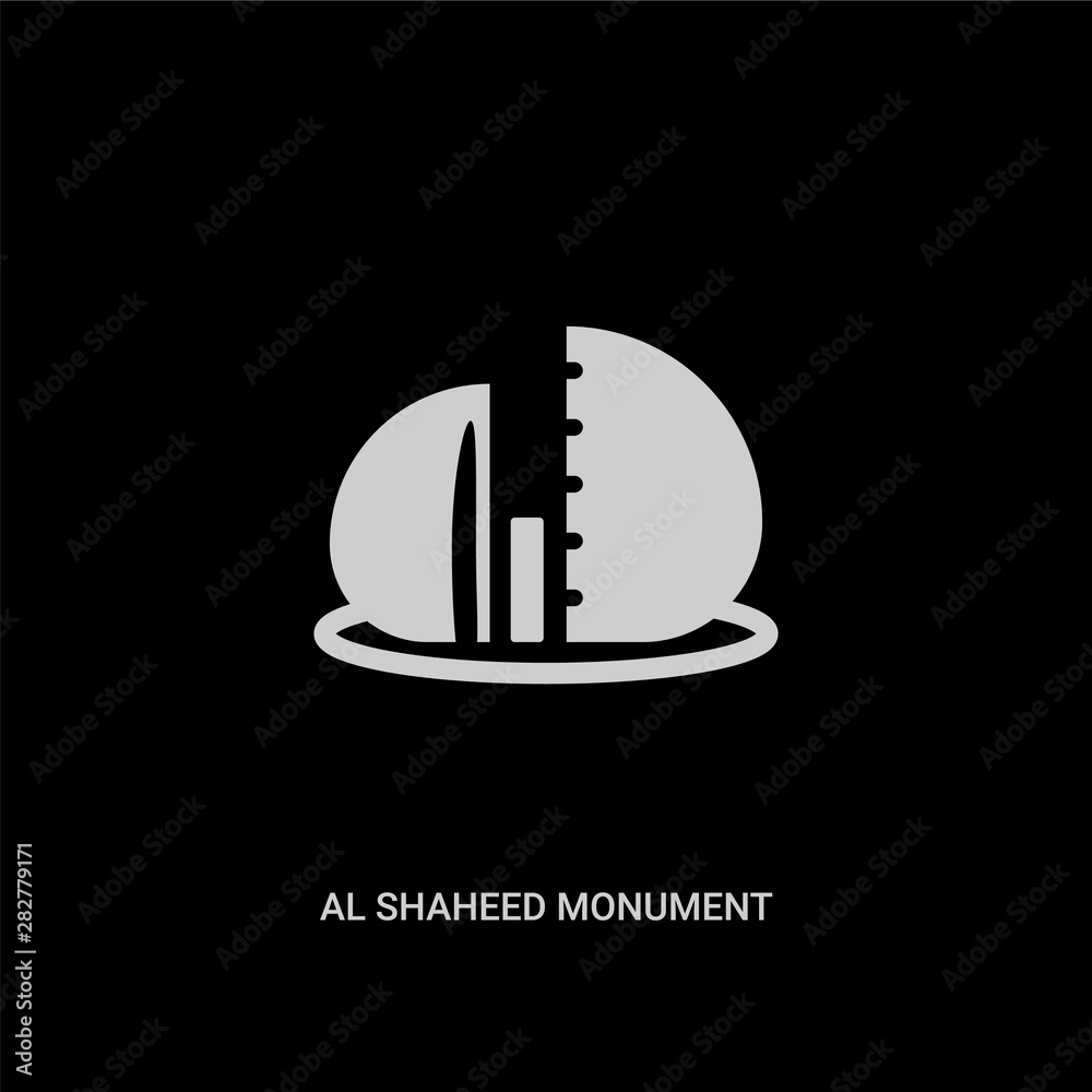 Vecteur Stock white al shaheed monument vector icon on black background ...