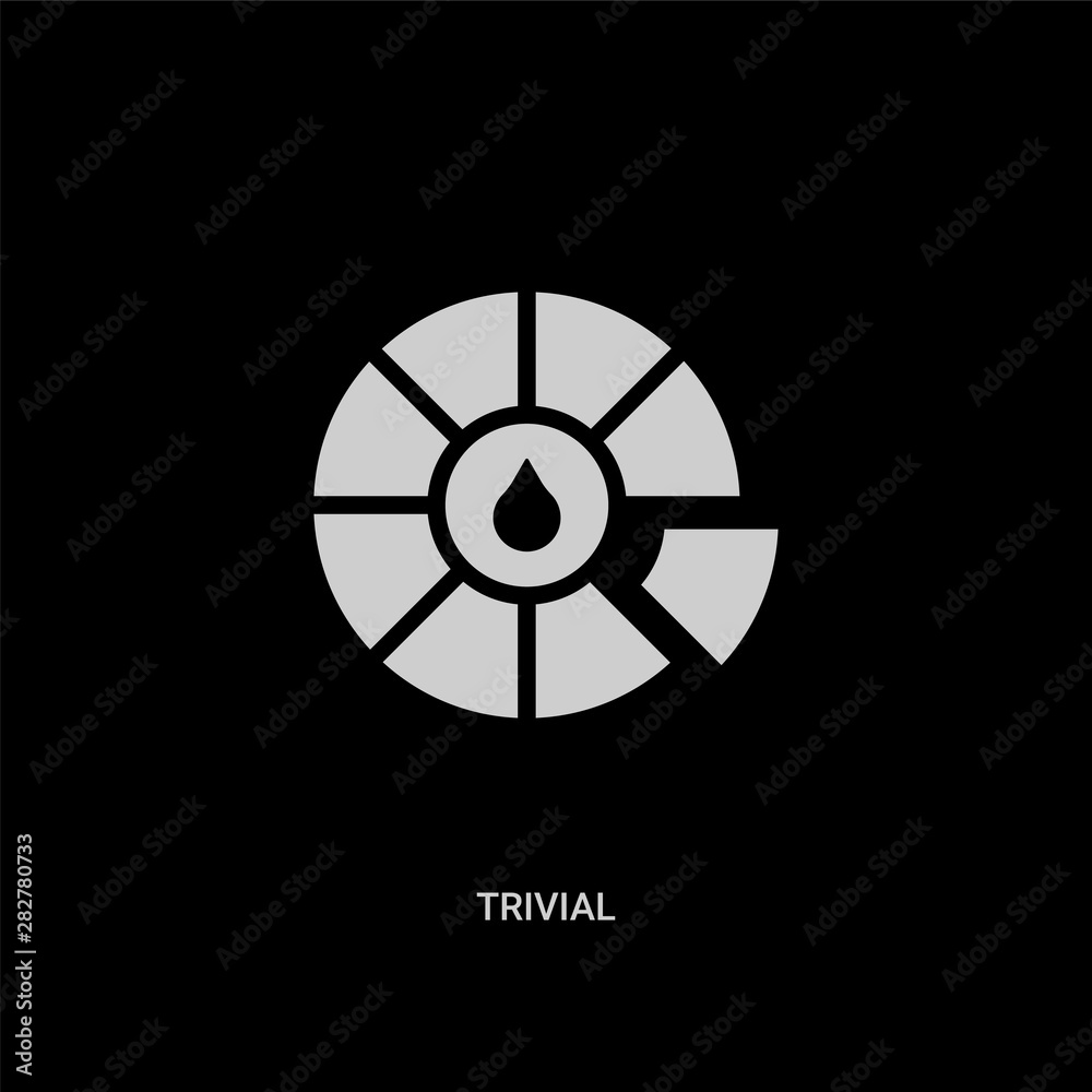 white trivial vector icon on black background. modern flat trivial from ...