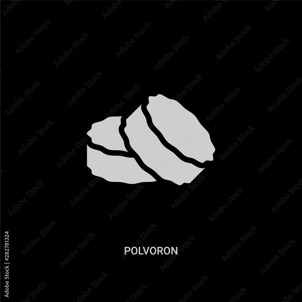 white polvoron vector icon on black background. modern flat polvoron ...
