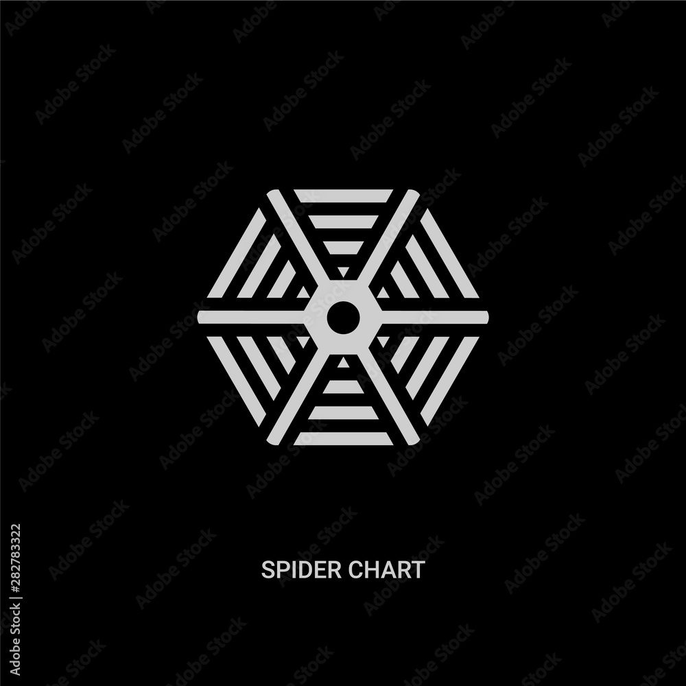 Vecteur Stock white spider chart vector icon on black background ...
