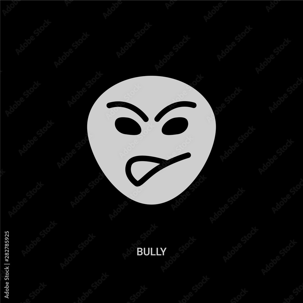 white bully vector icon on black background. modern flat bully from ...
