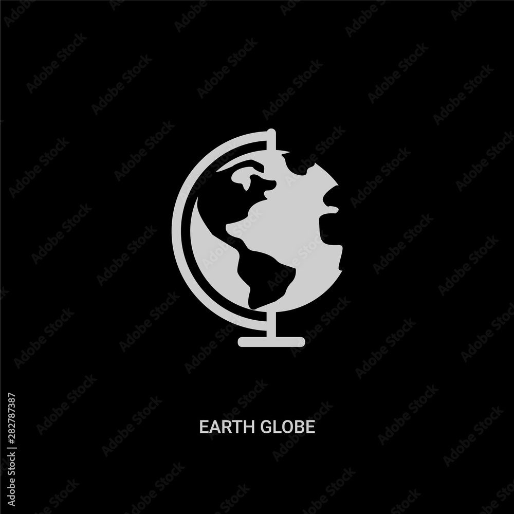 World Globe Vector Black And White