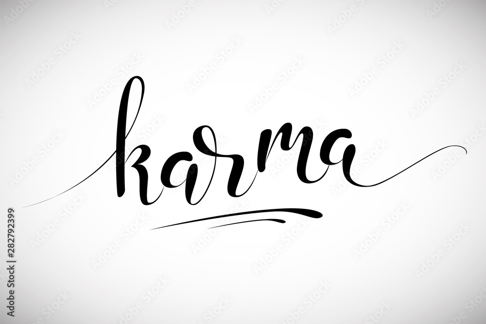 Hand lettering illustration - karma. Vector Stock Vector | Adobe Stock