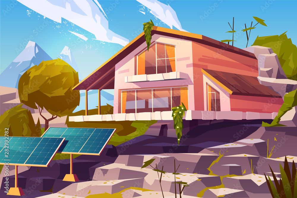 Ecological lifestyle, sustainable and autonomous living, clean ...