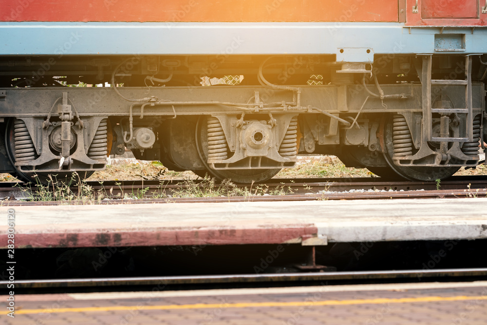 details of railway locomotive or train engine, rail transport vehicle ...