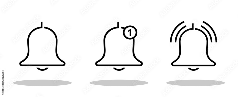 Notification icon in trendy flat style. New message / call symbol for ...