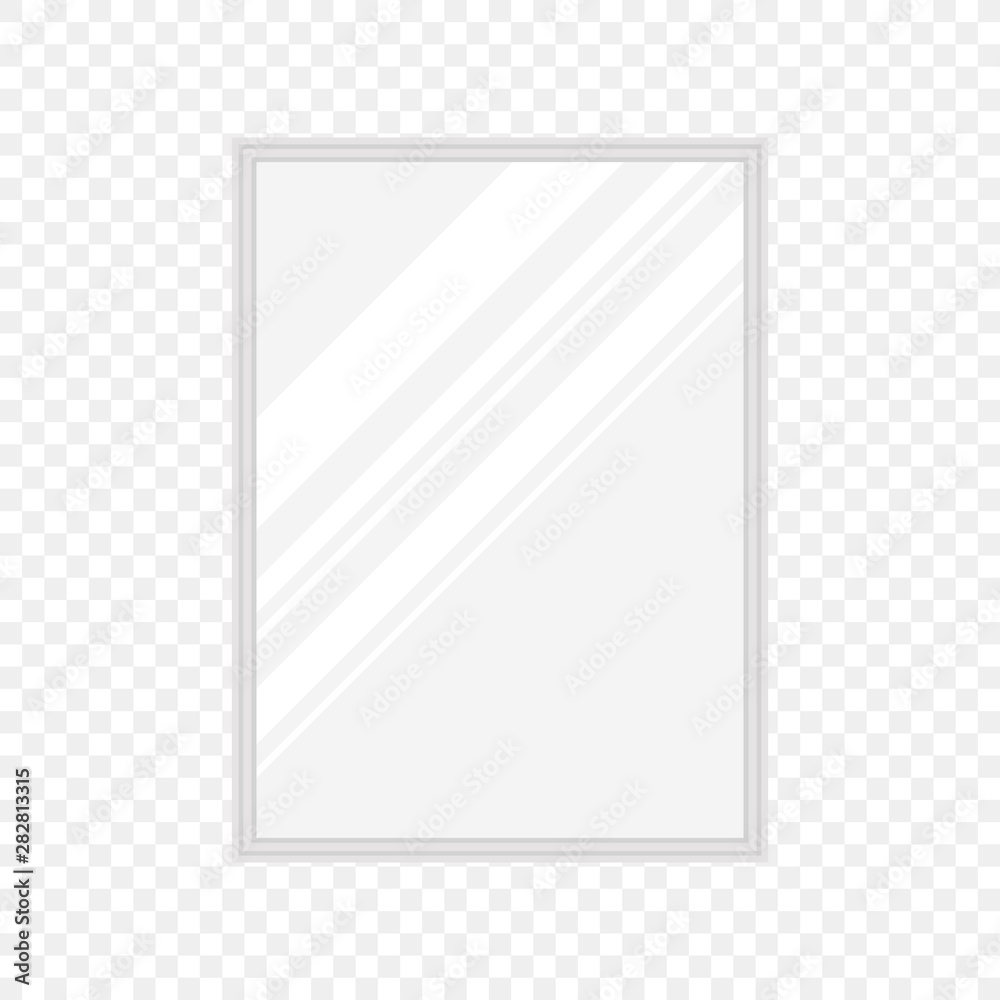 Vector realistic rectangular mirrors with blurry reflection. Mirror ...