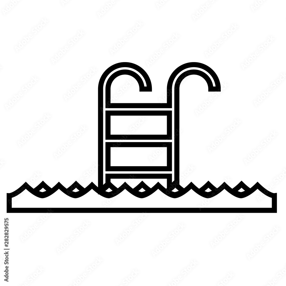 Stairs to pool line icon, logo isolated on white background Stock ...