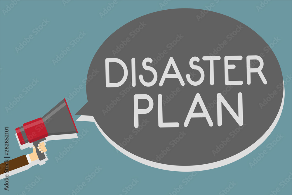 Writing note showing Disaster Plan. Business photo showcasing Respond ...