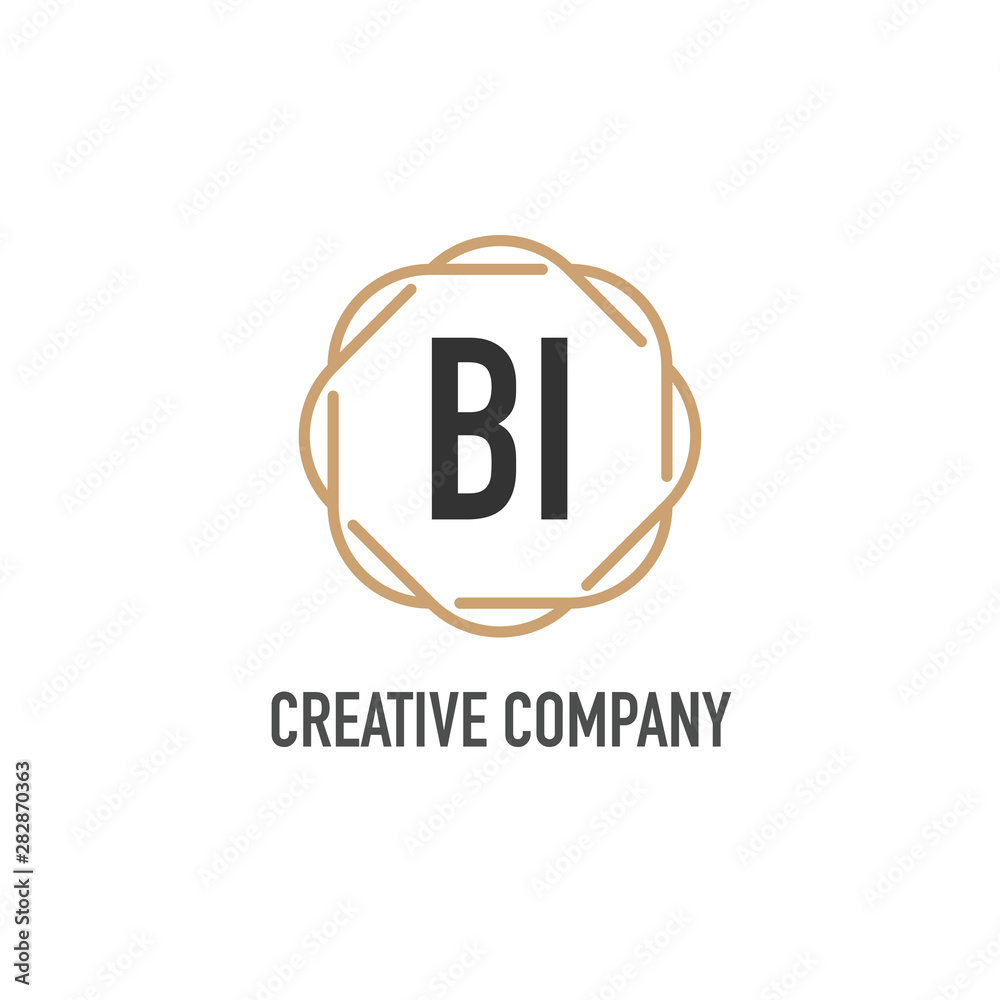 Initial Letter BI Luxurious minimalist elegant sophisticated geometric ...