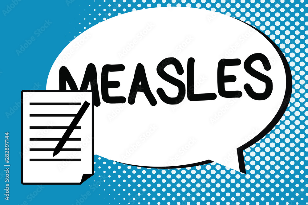 Handwriting text writing Measles. Concept meaning Infectious viral ...