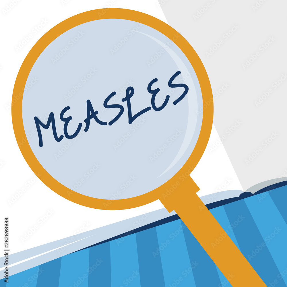 Writing note showing Measles. Business photo showcasing Infectious ...