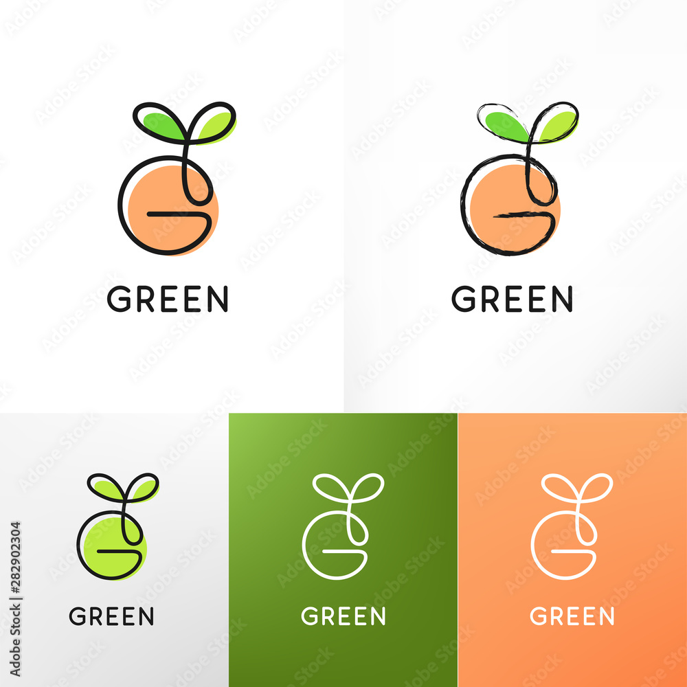 Green balance logo design. Vector illustration. Stock Vector | Adobe Stock