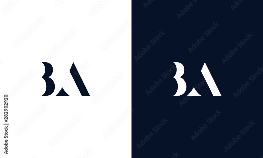 Abstract letter BA logo. This logo icon incorporate with abstract shape ...