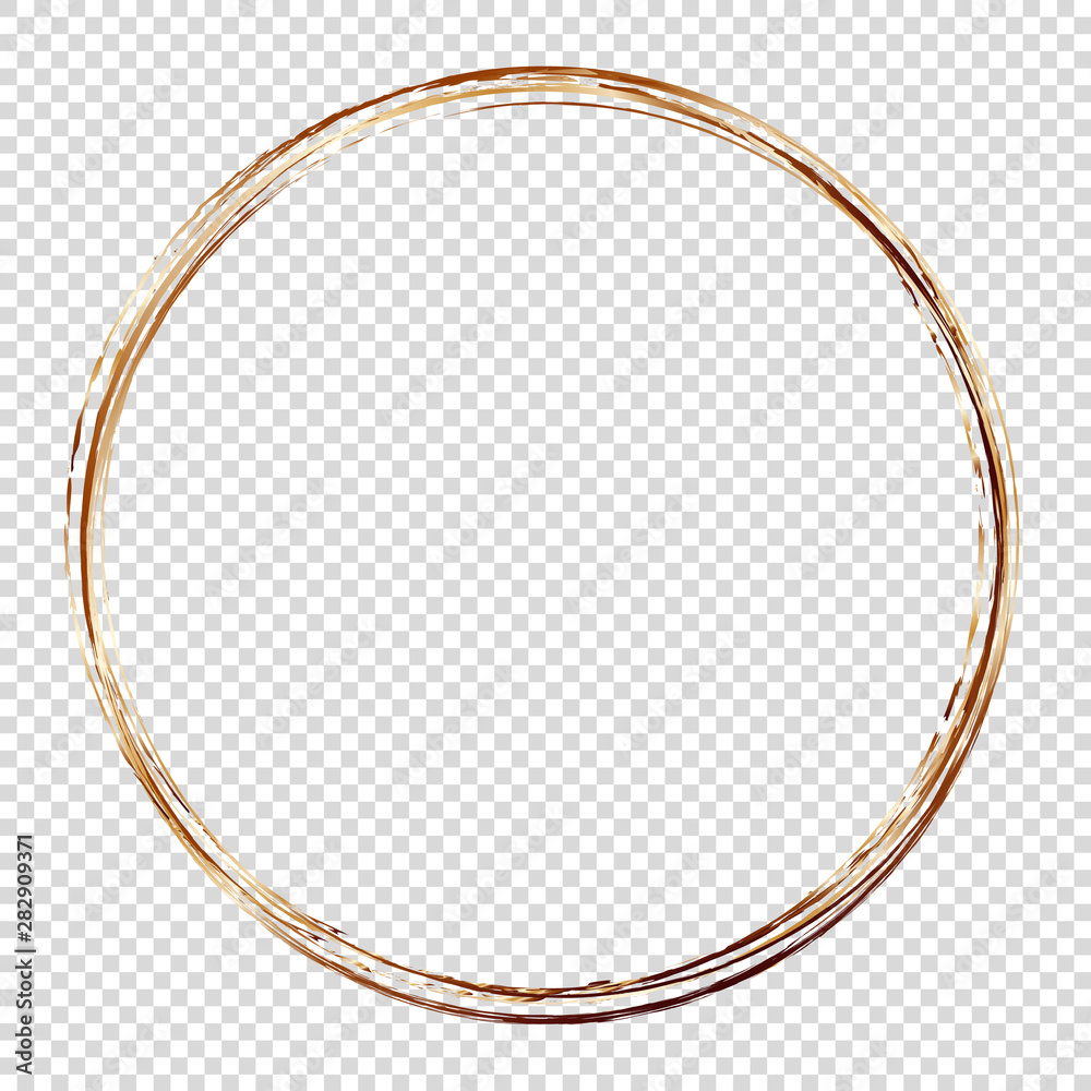golden round frame isolated on transparent background Stock Vector ...