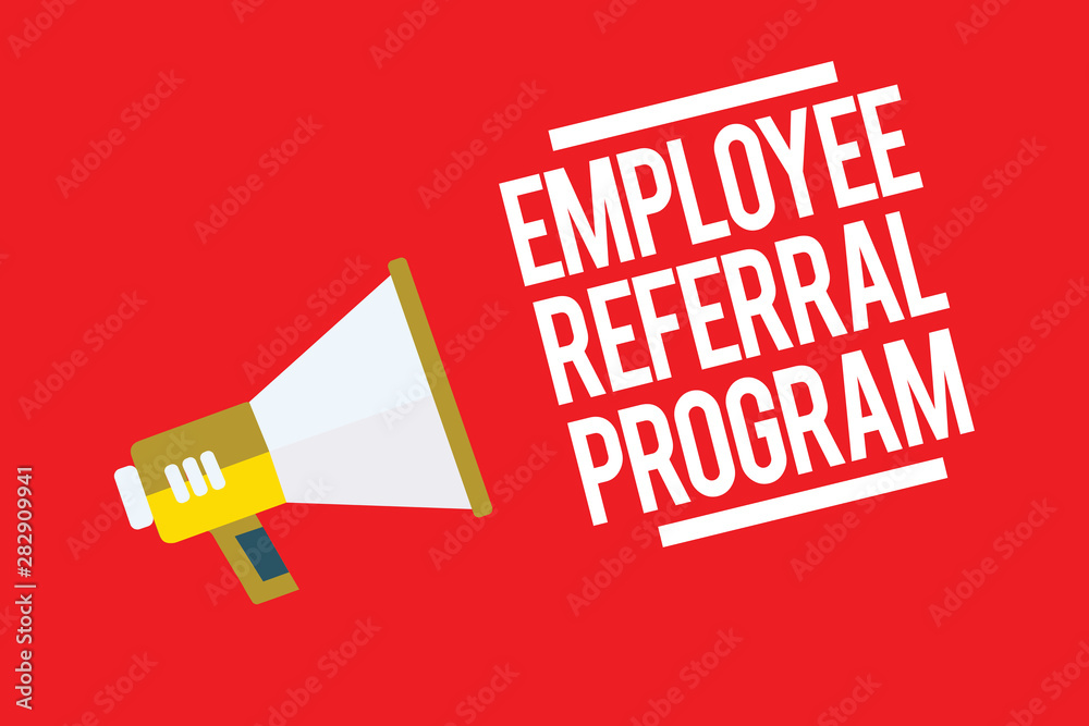 Handwriting text Employee Referral Program. Concept meaning employees ...