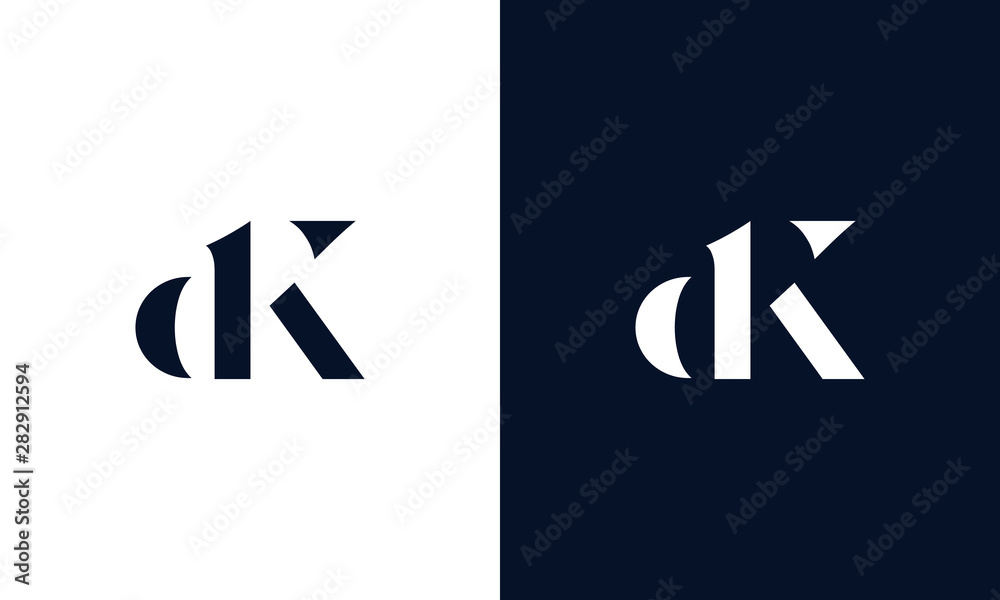 Abstract letter DK logo. This logo icon incorporate with abstract shape ...