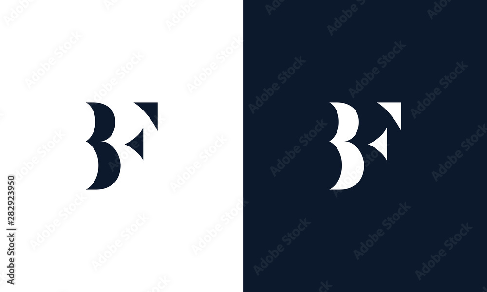 Abstract letter BF logo. This logo icon incorporate with abstract shape ...