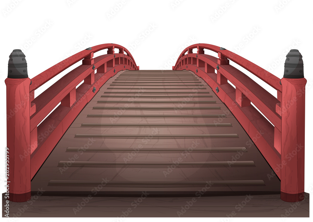 Traditional Japanese bridge vector art Stock Vector | Adobe Stock