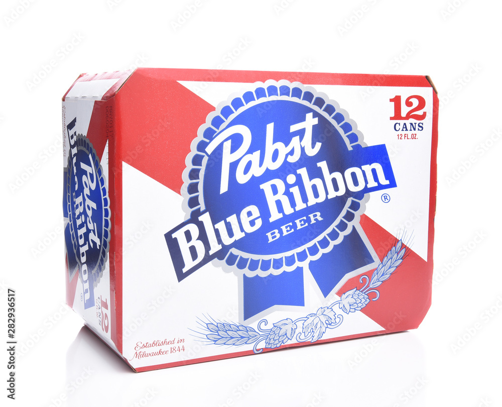 IRVINE, CALIFORNIA - MARCH 16, 2017: Pabst Blue Ribbon Beer. Twelve ...