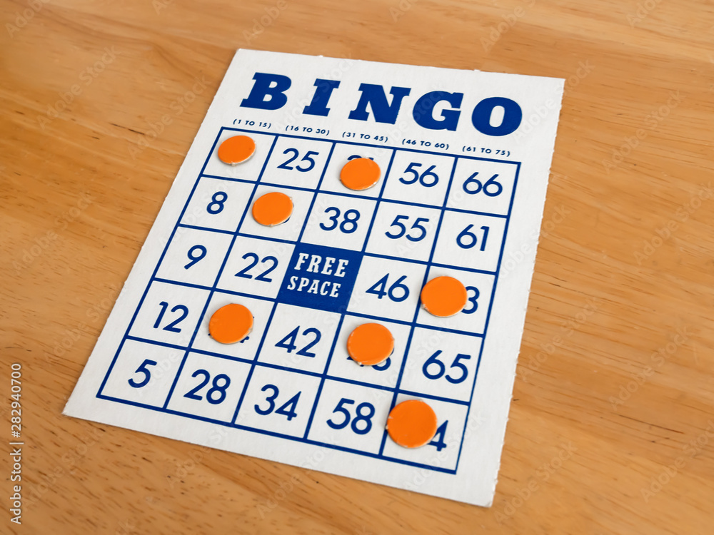 Bingo game cards. Bingo numbers with blue and white background. Stock ...