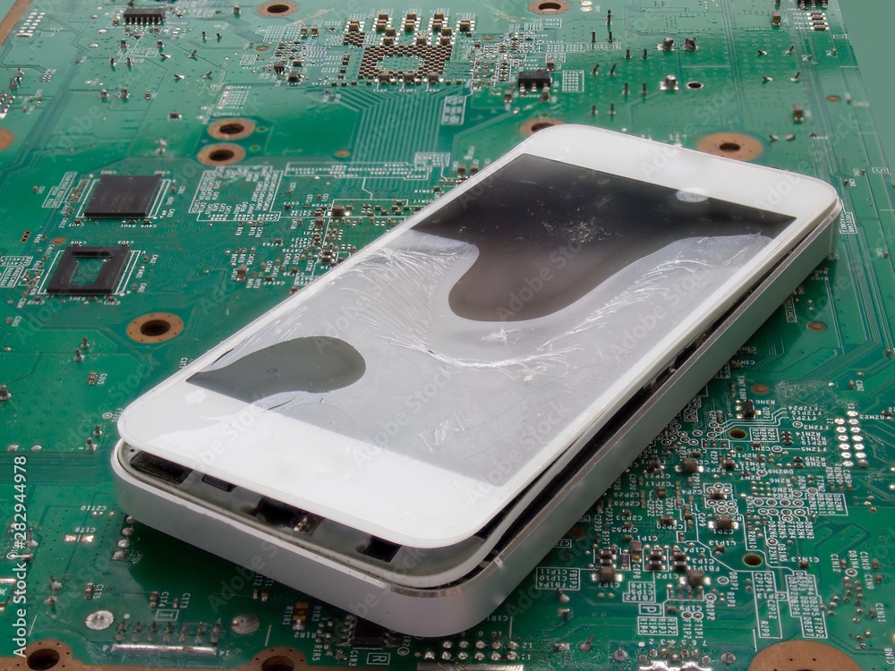 smartphone with expanded lithium ion battery splitting case, distorting ...