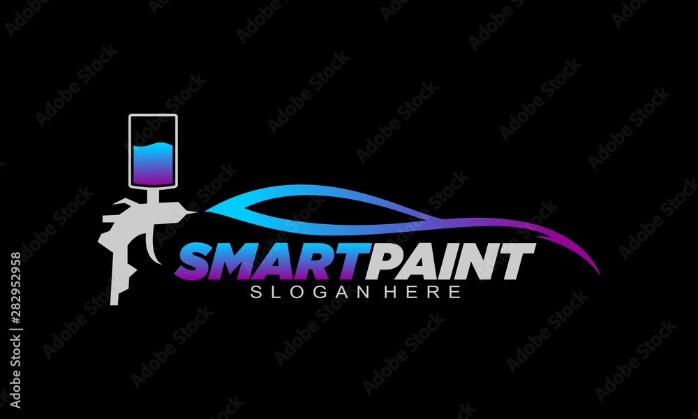 Smartpaint with black background logo Stock Vector | Adobe Stock
