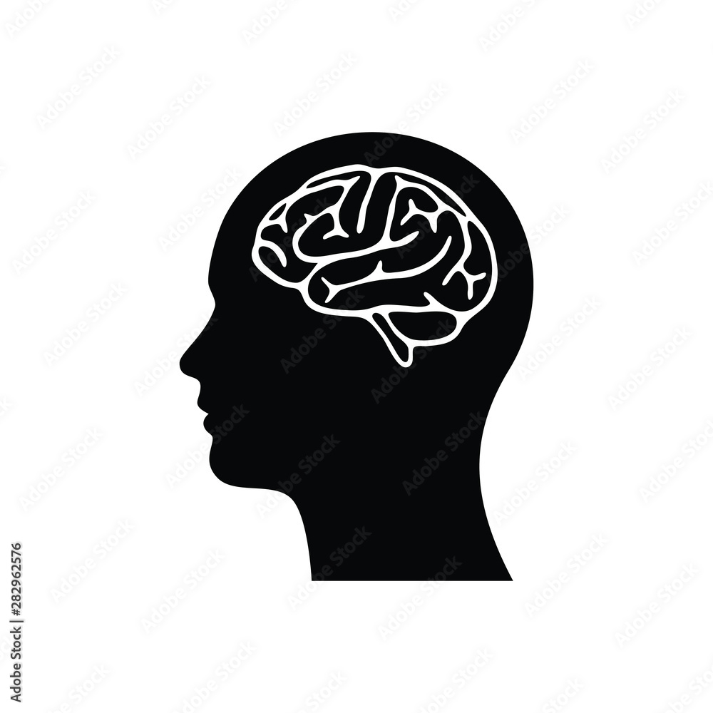 Simple Brain Icon In Head