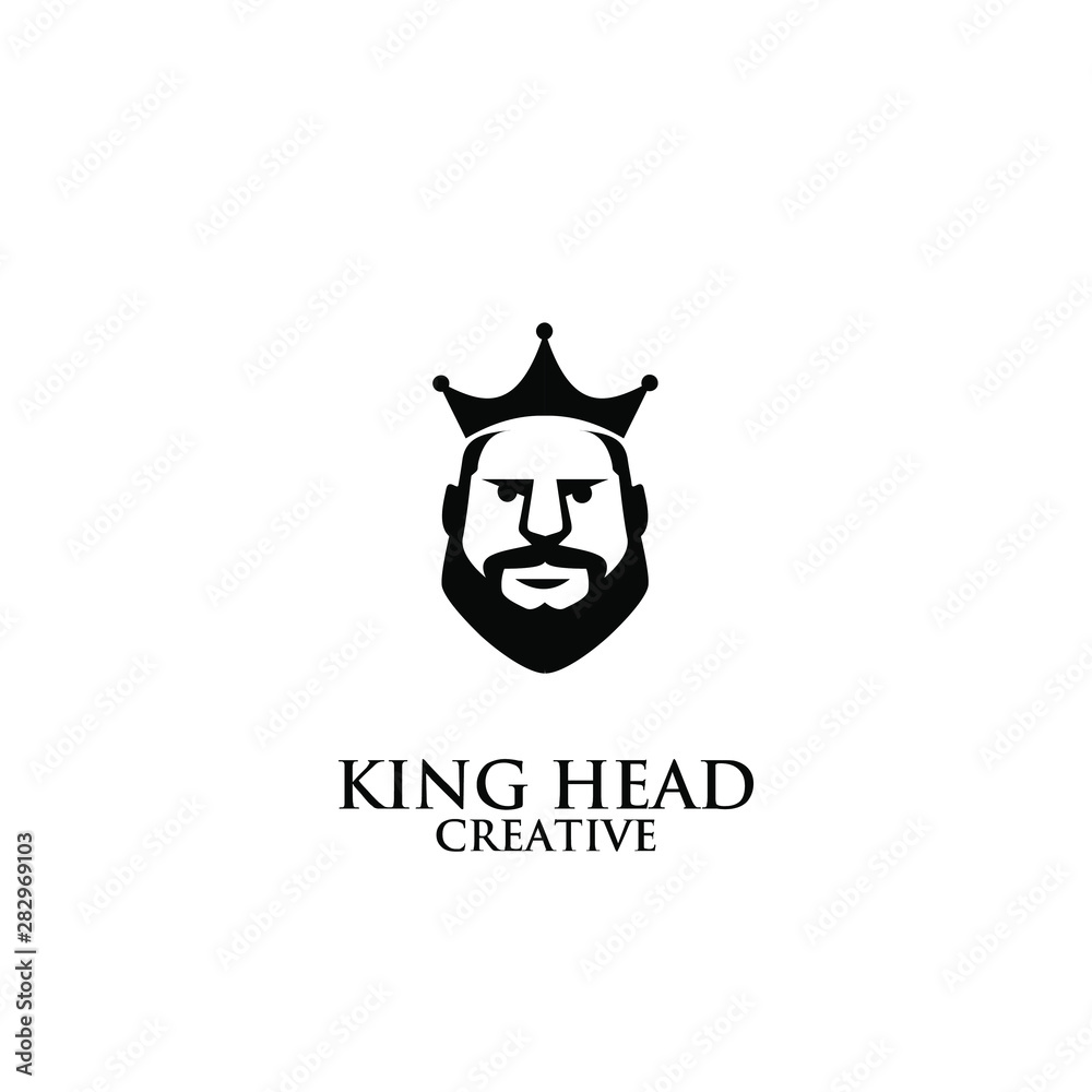 king head face logo black icon design vector illustration Stock Vector ...