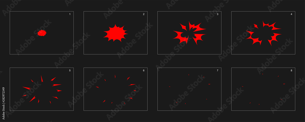Fire spark animation effect. Spark Smoke Animation. Animation of smoke ...