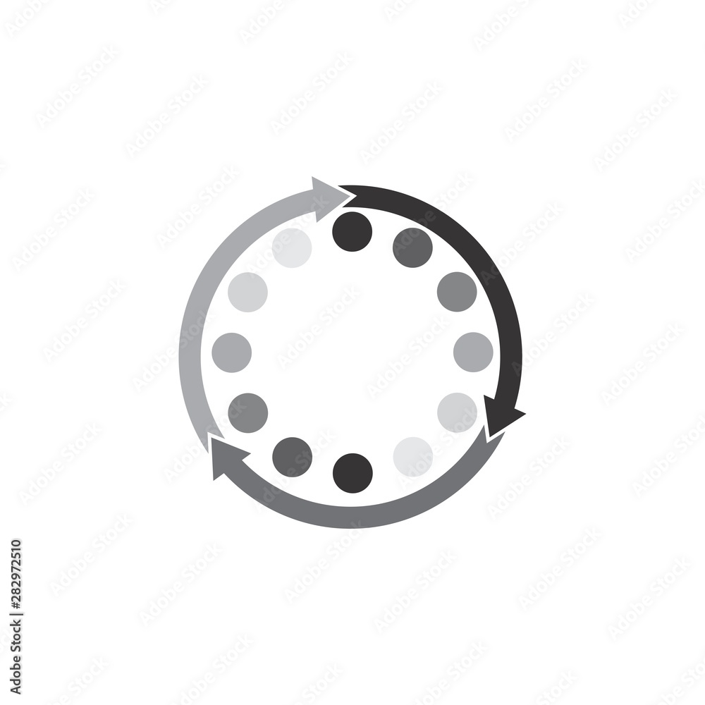 Circle with Recycle arrow logo design vector Stock Vector | Adobe Stock