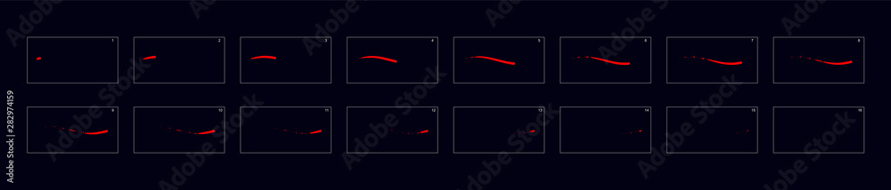 fire trail effect. Smoke animation sprite sheet for game or cartoon or ...