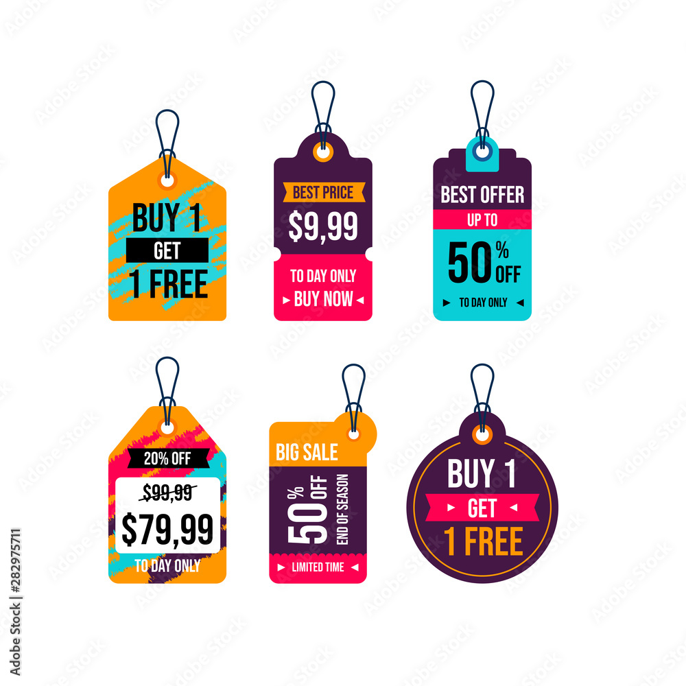 hanging tags vector collection. price tags design. label and sale tags ...