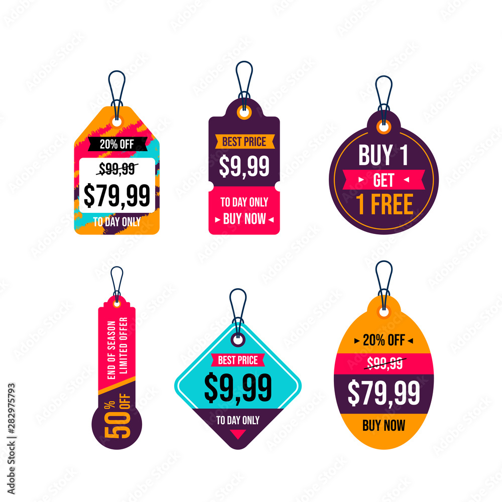 hanging tags vector collection. price tags design. label and sale tags ...