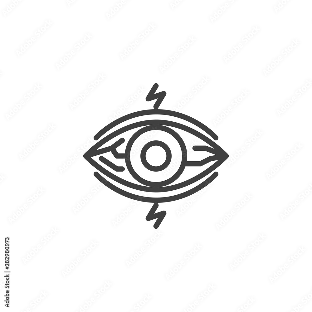 Eyes sore, pain line icon. linear style sign for mobile concept and web ...