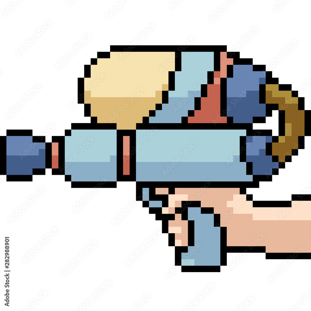 vector pixel art water gun Stock Vector | Adobe Stock