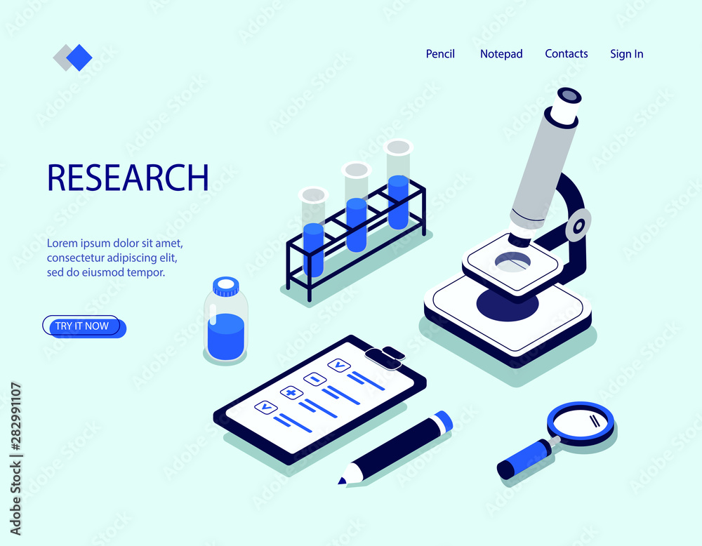 Isometric image of the laboratory. Visualization on a white background ...
