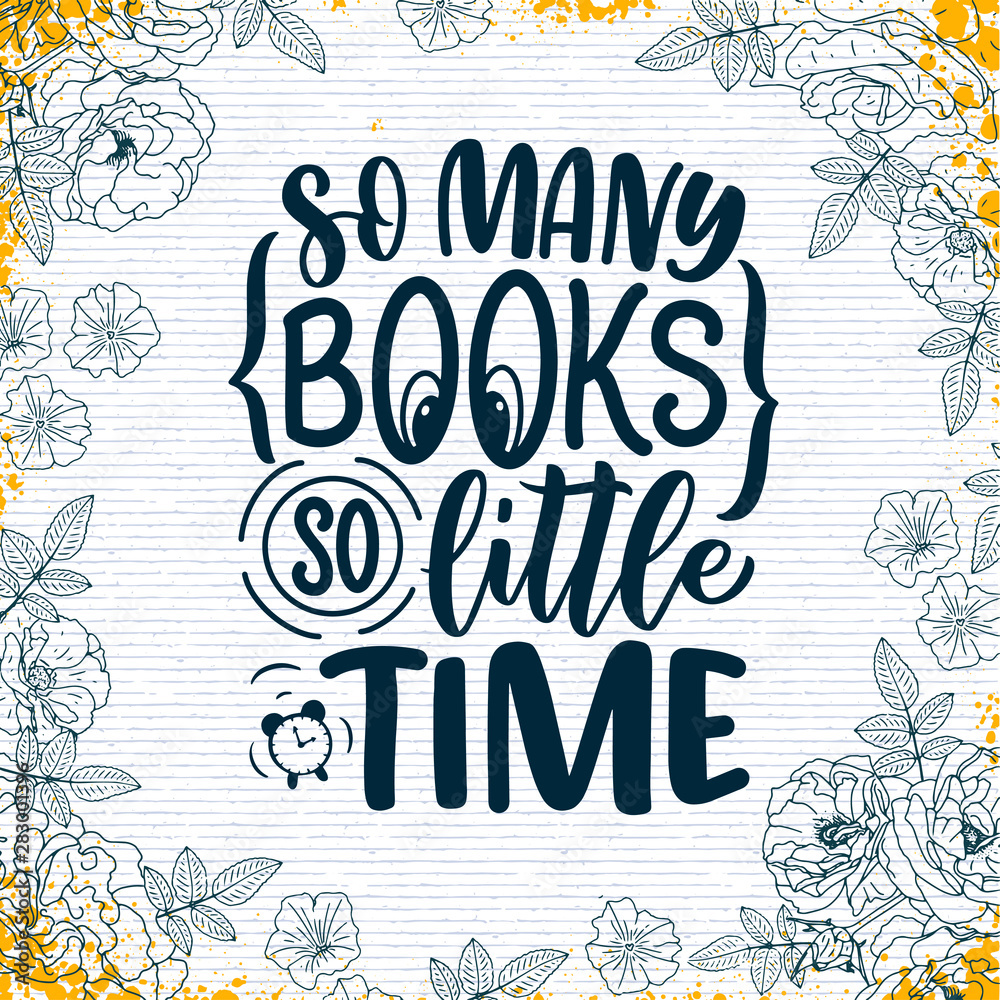 Abstract lettering about books and reading for poster design ...