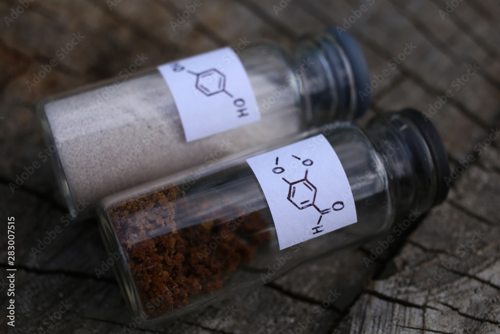 A brown organic, crystalline substance aromatic aldehyde with the ...