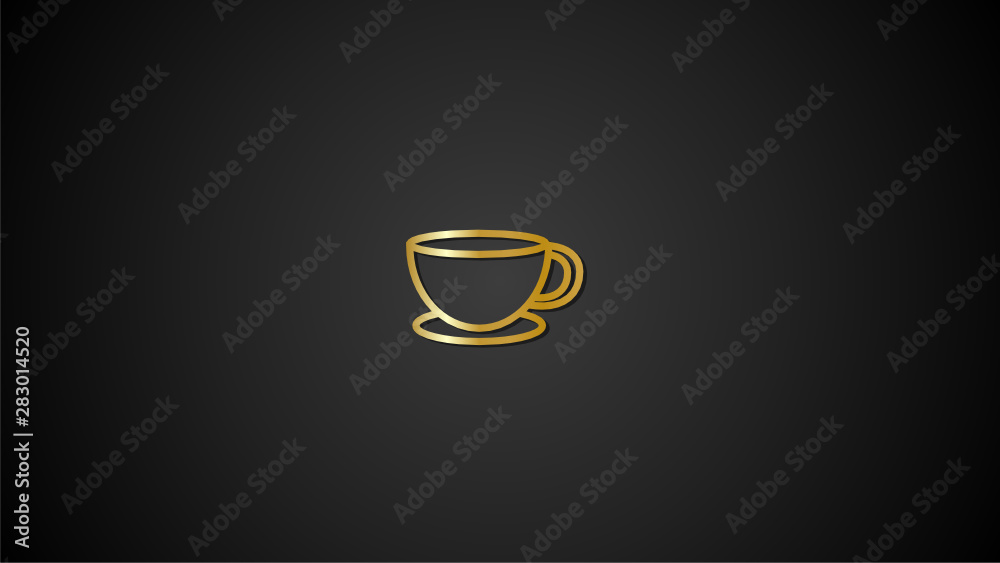 Gold Icon -Coffee- Gold Gradient Icons design for print, website and ...
