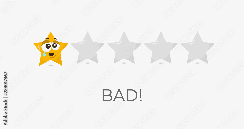 One star bad rating symbol. Funny illustration - easy to use for your ...