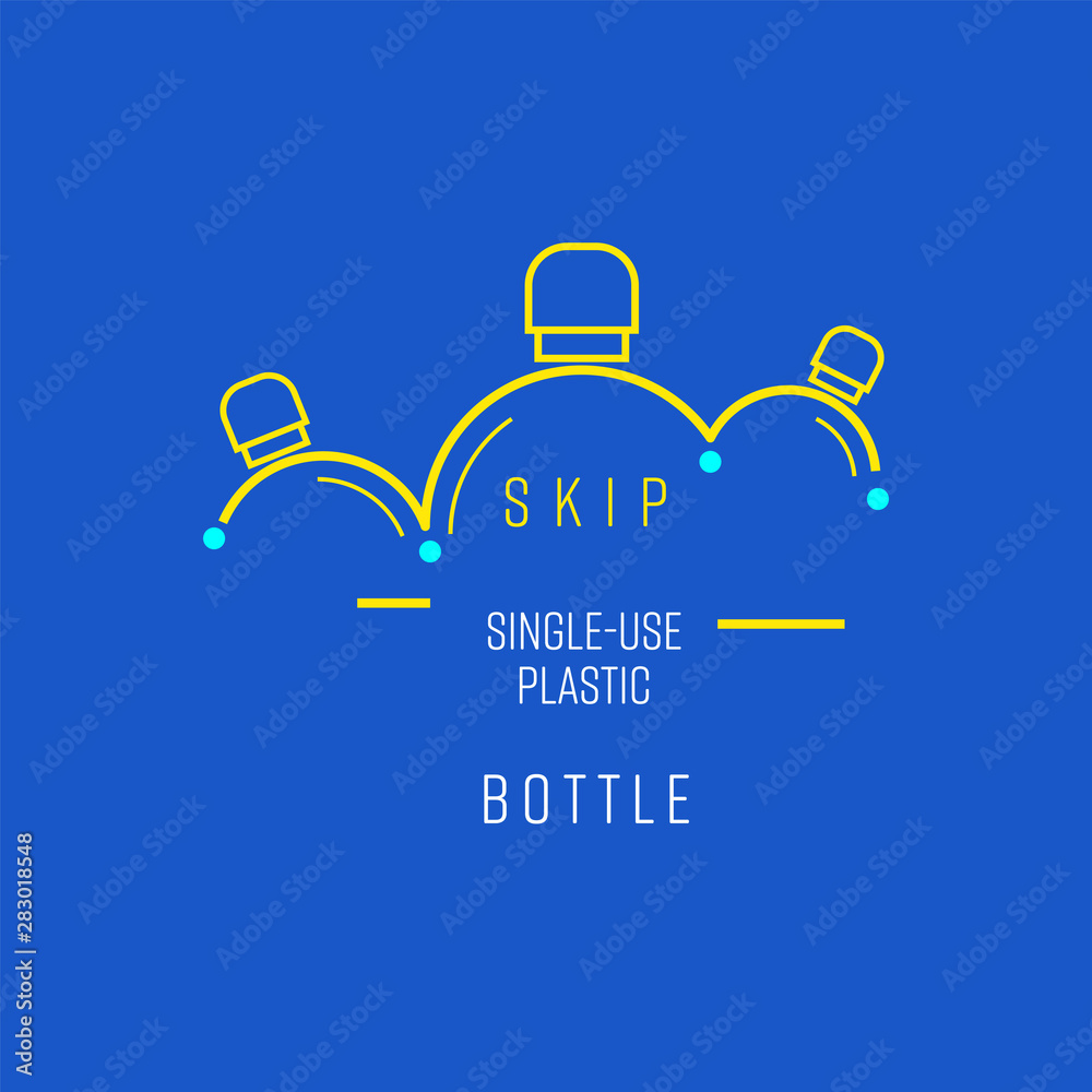 Poster Skip single-use plastic bottle symbol – Wall Art | UkPosters