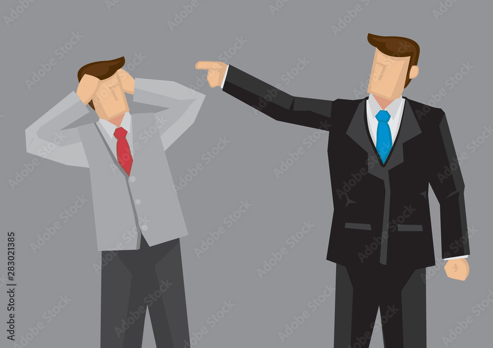 Employee Gets Scolded by Boss Vector Illustration Stock Vector | Adobe ...
